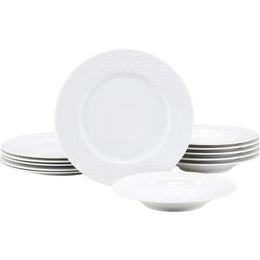 Creatable Tafelservice &raquo;Polo, Service 12-tlg.&laquo; Teller Set, Daily Use, Zeitlos Porzellan 12