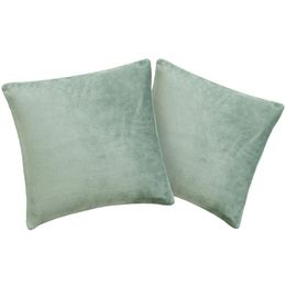 OTTO home Kissenbezug &raquo;Desner3&laquo; Kissenh&uuml;lle mit Rei&szlig;verschluss, Cashmere-Touch, kuschelig & weich gr&uuml;n Microfaser, Obermaterial: 100% Polyester B/L: 