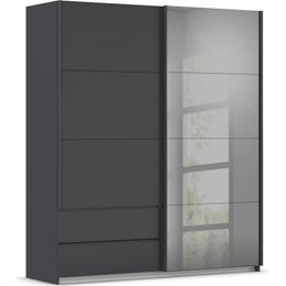 Rauch Schwebet&uuml;renschrank &raquo;Kleiderschrank Schrank Garderobe ELARA Glast&uuml;r/Grauspiegel&laquo; praktische Schubladen optional farblich abgesetzt MADE IN 