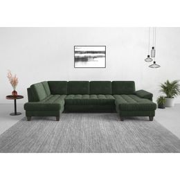 Sit & More sit&more Wohnlandschaft &raquo;Westham U-Form&laquo; wahlweise mit Schlaffunktion, Bettkasten, Sitztiefenverstellung gr&uuml;n 90% Polyester 10%Polyamid B/H/T: 338cm x