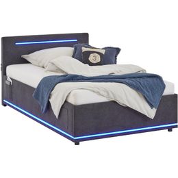 Meise M&ouml;bel meise.m&ouml;bel Polsterbett &raquo;CIRCLE inkl. LED-Beleuchtung & USB-Anschluss, wahlweise mit Bettkasten&laquo; erh&auml;ltlich in den Breiten 90cm, 120cm & 140cm 