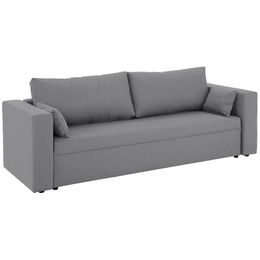 Home Affaire 3-Sitzer &raquo;Pur&laquo; wahlweise mit Bettfunktion grau Struktur (100% Polyester);100% Polyester Melrose ;Luxus-Microfaser Nubuk (100% Polyester) 