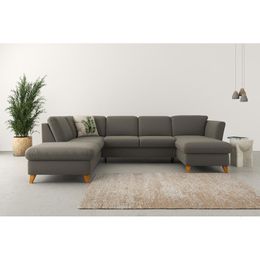 Home Affaire Wohnlandschaft &raquo;Trelleborg U-Form&laquo; Federkern-Polsterung, wahlweise mit Schlaffunktion und Stauraum braun 100% Polyester B/H/T: 307cm x 