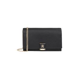 Tommy Hilfiger Damen Clutch &raquo;TH HER FLAP W/CHAIN&laquo; Damen Umh&auml;ngetasche, Mini-Bag, Cross-Body Bag mit Umh&auml;ngekettchen schwarz B/H/T: 21cm x 12cm x 7,5cm
