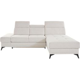 OTTO home Ecksofa &raquo;Cardiz L-Form&laquo; inkl.Kopfteilverstellung und Federkern wahlweise mit Schlaffunktion beige Webstoff (100% Polyester);Luxus-Microfaser