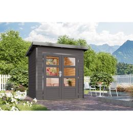 Karibu Gartenhaus &raquo;Plutino 1, in verschiedenen Farben&laquo; Massivholz ohne Fu&szlig;boden, Blechdach