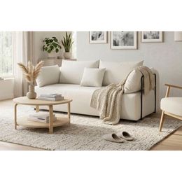 Collection AB Schlafsofa &raquo;Maria, B: 191 cm, Liegefl. 143x190 cm&laquo; Schlaffunktion,Bettkasten,Bonnelfederkern,Moderne Armlehnen aus Metall beige 100%