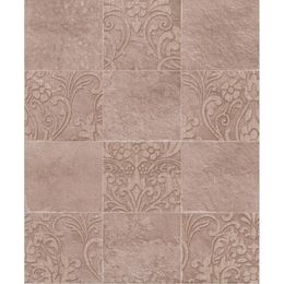 Vliestapete gemustert moderne Tapete f&uuml;r Wohnzimmer Schlafzimmer K&uuml;che beige Vlies B/L: 0,53m x 10,05m