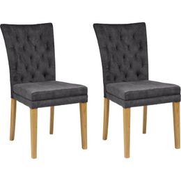 Home Affaire Esszimmerstuhl &raquo;Colorado&laquo; (Set) 2 Stk.Beine in eiche oder nussbaum. Im 2er, 4er oder 6er-Set grau B/H/T: 46cm x 94,5cm x 59cm, 2 Stk., 