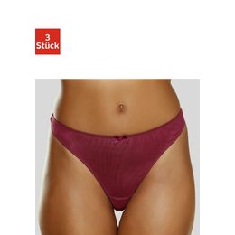 Damen String, PETITE FLEUR BY LASCANA, Gr. 36, rot, Microfaser, Obermaterial: 86% Polyamid, 14% Elasthan, Unterhosen, mit Spitze hinten