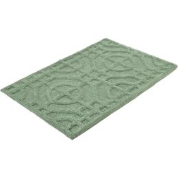 Kleine Wolke Badematte &raquo;Mosaic, Badvorleger, Badezimmer Teppich&laquo; H&ouml;he 14 mm rutschhemmend beschichtet fu&szlig;bodenheizungsgeeignet Badteppich, Uni Farben, Hoch/Tief 