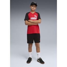 Puma M&auml;dchen Trainingsanzug "ESS NO.1 LOGO POLY TEE AND SHORTS SET B", rot, Gr. 164, unifarben, Interlock, Obermaterial: 100% Polyester, Sportanz&uuml;ge,
