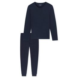 Schiesser Herren Schlafanzug "Casual Essentials", Gr. 50, blau, Single Jersey, Obermaterial: 100% Baumwolle, Homewear-Sets, mit bequemen B&uuml;ndchen