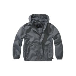 Brandit Kinder Allwetterjacke "Brandit Herren Kids Summer Windbreaker Frontzip", grau, Gr. 146, unifarben, 100% Polyester, Jacken