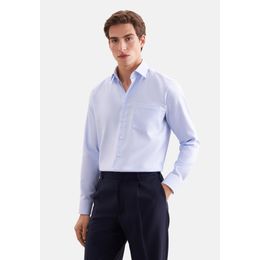 Seidensticker Herren Businesshemd "Schwarze Rose", blau, Gr. 46, Strukturmuster, 100% Baumwolle, Hemden, Comfort 1/1 Kentkragen Struktur