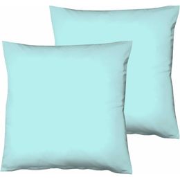 Fleuresse Kissenbez&uuml;ge &raquo;Colours&laquo; edler, b&uuml;gelfreier Interlock-Jersey aus 100% Baumwolle blau Interlock-Jersey, Obermaterial: 100% Baumwolle B/L: 80cm 