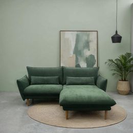 DOMO collection Ecksofa &raquo;Leuven kompakte Stellma&szlig;e, Breite 200 cm, schmale Armlehnen, L-Form&laquo; angenehm feste Polsterung, bodenfrei, 19 cm hohe 