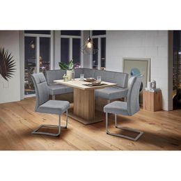 OTTO home Eckbank &raquo;Rab&laquo; in 2 Breiten (180 oder 200 cm), Bezug in verschiedenen Qualit&auml;ten grau Polyester B/H/T: 180cm x 88cm x 140cm, Strukturstoff, 