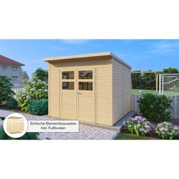 Konifera Gartenhaus &raquo;Felix 3&laquo; Inklusive Fu&szlig;boden beige Massivholz Fu&szlig;boden im Gartenhaus, ohne Dacheindeckung