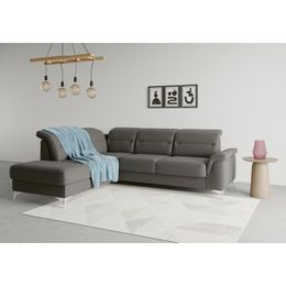 Sit & More sit&more Ecksofa &raquo;Sinatra L-Form&laquo; mit Ottomane, optional mit Kopfteilverstellung und Armteilfunktion grau 100% Polyester B/H/T: 251cm x 85cm x 220cm, 