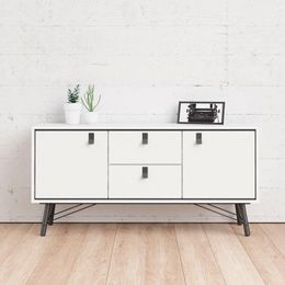 Home Affaire Sideboard &raquo;Ry Aufbewahrung, Schubladenschrank,&laquo; Breite 150 cm, H&ouml;he 72 cm, Kommode mit 2 T&uuml;ren und 2 Schubl&auml;den schwarz-wei&szlig; 