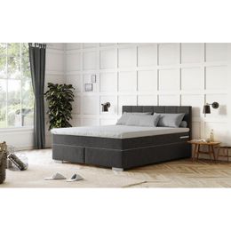 COTTA Boxspringbett &raquo;Simba erh&auml;ltlich in verschiedenen Breiten, Farben und H&auml;rtegraden&laquo; Bezugsstoff: Struktur fein schwarz Polyester Struktur fein 