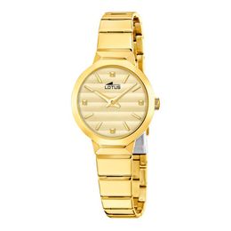 Lotus Damen Quarzuhr &raquo;Old Money&laquo; Armbanduhr, Damenuhr, Edelstahlarmband, analog gold Einheitsgr&ouml;&szlig;e