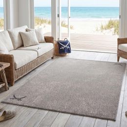 Sansibar Teppich &raquo;Heide SA-036&laquo; rechteckig 10 mm H&ouml;he modernes Design, Motiv, gekreuzte S&auml;bel, Wohnzimmer grau Polypropylen B : 120cm 1 Stk., 10mm, L: 170cm