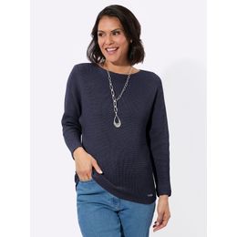 Casual Looks Damen Strickpullover "Pullover", blau, Gr. 42, unifarben, 50% Baumwolle, 50% Polyacryl, Pullover