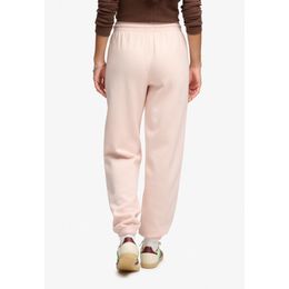 Superdry Damen Sweathose "SIGNATURE EMB CUFFED JOGGER", rosa, Gr. S, unifarben, Sweatware, Obermaterial: 60% Baumwolle, 40% Polyester, Hosen,