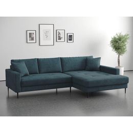 OTTO home Ecksofa &raquo;Summer L-Form, B: 280cm, in Cord & Struktur&laquo; wahlweise mit Kopfst&uuml;tzen, schwarze Metallf&uuml;&szlig;e blau 90% Polyester;10% Nylon B/H/T: 