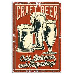 Artland Wandbild &raquo;Craft Beer&laquo; 1 Stk. tlg. als Alubild, Leinwandbild, Poster, Wandaufkleber in verschied. Gr&ouml;&szlig;en rot B/H/T: 90cm x 130cm, Leinwandbilder 