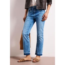 Street One Damen Slim-fit-Jeans, blau, Gr. 34, unifarben, Jeans, 83% Baumwolle, 15% Polyester, 2% Elasthan, Jeans, High Waist