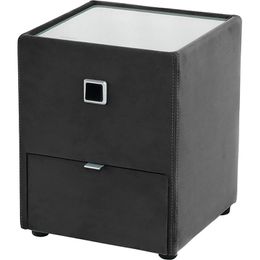 Jockenh&ouml;fer Nachtkonsole &raquo;Lancy&laquo; mit LED-Beleuchtung schwarz Glas, Holzwerkstoff B/H/T: 42,5cm x 53cm x 45cm, 1 Stk.