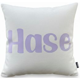 done. Dekokissen &raquo;HASE&laquo; Weicher Chenille-Stoff Kuschelige Beflockung grau Polyester B/L: 45cm x 45cm, 1 Stk.
