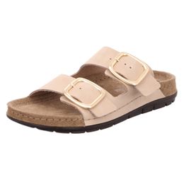 Rohde Damen Pantolette "EASYS N42", Gr. 37, beige, Nubukleder, Schuhe, Sommerschuh, Schlappen mit Softfu&szlig;bett und Keilabsatz
