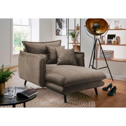 Home Affaire Loveseat &raquo;Lazio&laquo; moderner Sessel mit einer bequemen Polsterung, 2 Stk. Zierkissen braun 100% Polyester Velours, Bezugsfarbe braun, B/H/T: