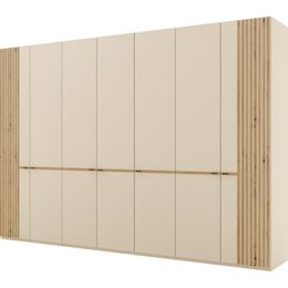 Musterring Kleiderschrank &raquo;Isabelle&laquo; Lamellen in Eiche, Griffe in schwarz, verschiedene Gr&ouml;&szlig;en und Farben beige Hartfaserplatte, Holzwerkstoff Champagner-Dekor, 