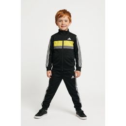 Jungen Trainingsanzug "SEASONAL ESSENTIALS TIBERIO 3-STREIFEN TRICOT KIDS", schwarz, Gr. 152, adidas Sportswear, Obermaterial: 100% Polyester,