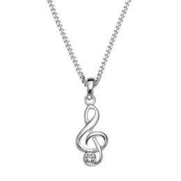 Firetti Damen Kette mit Anh&auml;nger &raquo;Schmuck Geschenk Silber 925 Halsschmuck Halskette Panzerkette Noten&laquo; mit Zirkonia (synth.) silber Silber 925 (