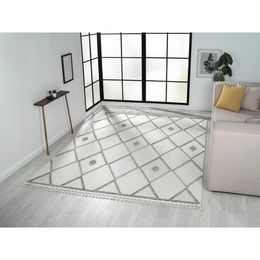 MyFlair Teppich &raquo;Luana 2, LAGERR&Auml;UMUNG&laquo; rechteckig 10 mm H&ouml;he Kurzflor, Sisal Optik, mit Fransen, besonders weich durch Microfaser bunt Polyester B : 200cm 1 