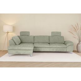Die PlanBar Ecksofa &raquo;Ottomane MP-IN14007 L-Form, Breite 306 cm&laquo; wahlweise mit Schlaffunktion und verstellbaren Kopfst&uuml;tzen 100% Polyester B/H/T: 306cm