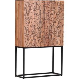 GUTMANN FACTORY Highboard Stauraumschrank, Breite 90 cm beige B/H/T: 90cm x 150cm x 38cm, Akazie, 2 Stk.