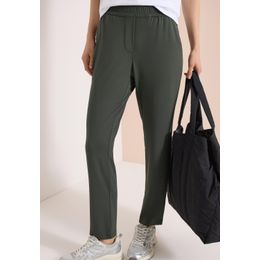 Cecil Damen Jogger Pants, gr&uuml;n, Gr. XL, unifarben, Stoff, 95% Viskose, 5% Elasthan, Hosen, Middle Waist