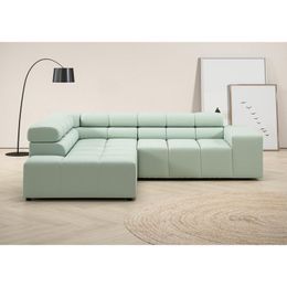 Home Affaire Ecksofa &raquo;Ancona, Ecksofa, incl. Kopfteilverstellung, Breite 249 cm, L-Form&laquo; wahlweise motorische Sitztiefenverstellung, B/T(H: 249/215/70