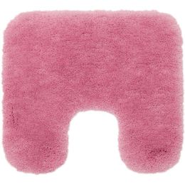 G&ouml;zze Badematte &raquo;&raquo;DELUXE&laquo;&laquo; rutschhemmend beschichtet fu&szlig;bodenheizungsgeeignet mit extra hohem Flor rosa Polyester WC-Vorlegermit Ausschnitt, 1 Stk.