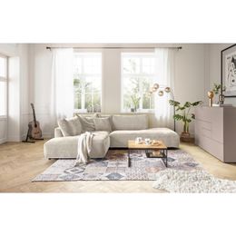 Musterring Ecksofa &raquo;Lucia bequem, elegant & zeitlos, elegante Sofa ohne Armlehnen&laquo; mit gro&szlig;em Longchair, verschiedene Farben, B304 x T224 cm beige 100% Polyester