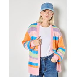 Apricot Damen Cardigan "Flauschige Strickjacke", pink, Gr. 38, gestreift, Strick, Obermaterial: 50% Viskose CV. 30% Polyester PES. 20% Nylon NY.,