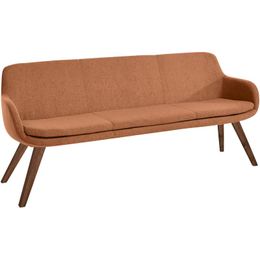 Musterring Essbank &raquo;Tavia&laquo; Stativgestell Wildnussbaum massiv ge&ouml;lt, Breite 180, 200 oder 220 cm orange 100% PES B/H/T: 180cm x 87cm x 66cm, Flachgewebe