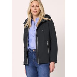 Street One Damen Windbreaker, schwarz, Gr. 34, unifarben, Stoff, Obermaterial: 60% Polyester, 40% Nylon. Futter: 100% Polyester, Jacken, mit Kapuze